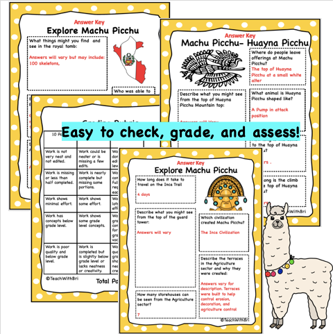 Virtual Field Trip to Machu Picchu South America- Google Drive Version