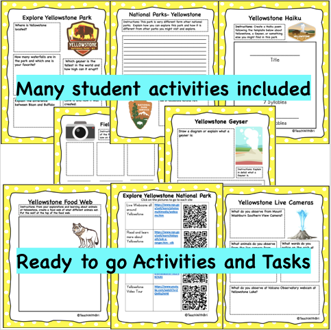 Google Drive Version- Yellowstone National Park Virtual Field trip