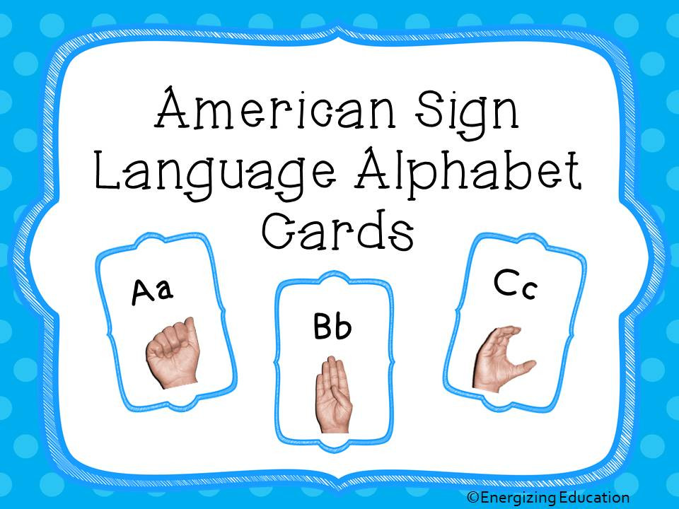 ASL American Sign Language Alphabet Cards - Amped Up Learning