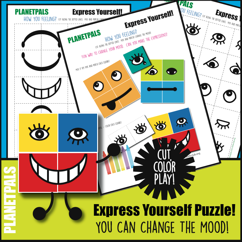Express Yourself Activity Cut Color Play Change the Mood Emotional ...