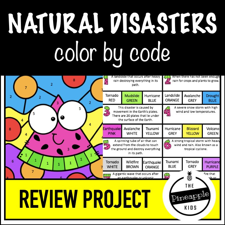Natural Disasters Color by Number Activity