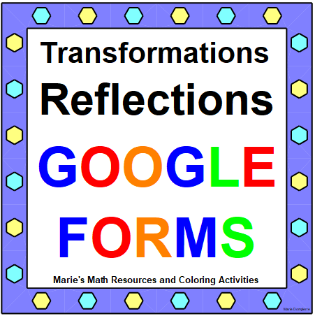 TRANSFORMATIONS (REFLECTIONS): GOOGLE FORMS QUIZ (PROBLEMS 20) DISTANCE ...