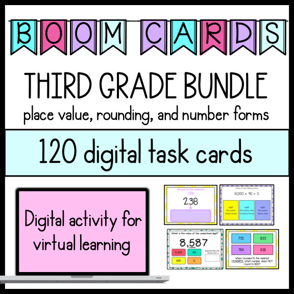 3rd Grade Place Value, Number Forms, & Rounding Boom Cards for Distance ...