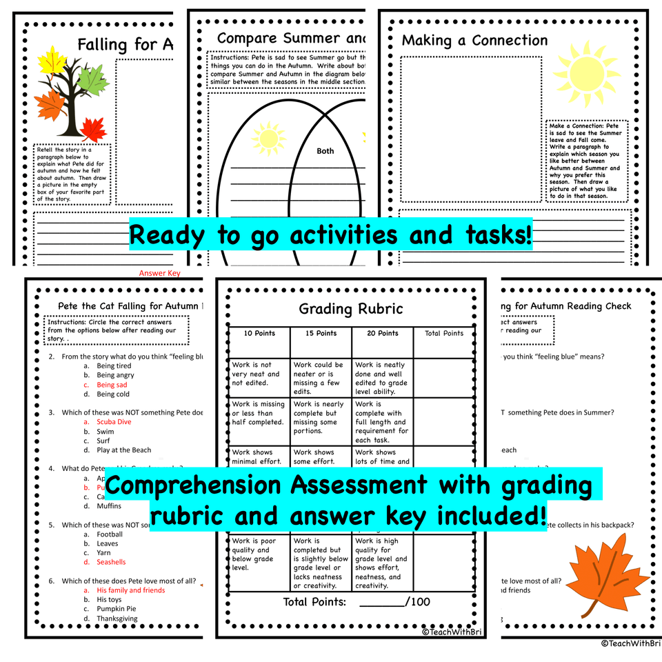 Digital Version of Pete the Cat falling for autumn