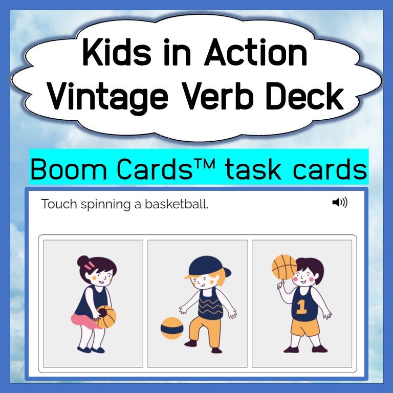 Boom Cards™ Kids in Action: Vintage Verb Deck
