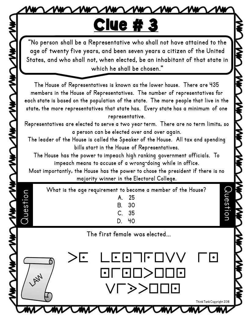 Legislative Branch Escape Room! - Amped Up Learning