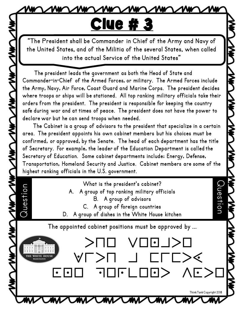 Executive Branch Escape Room! - Amped Up Learning