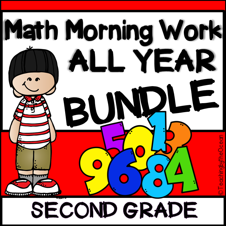 2nd Grade Morning Work - Math - All Year Bundle - Amped Up Learning
