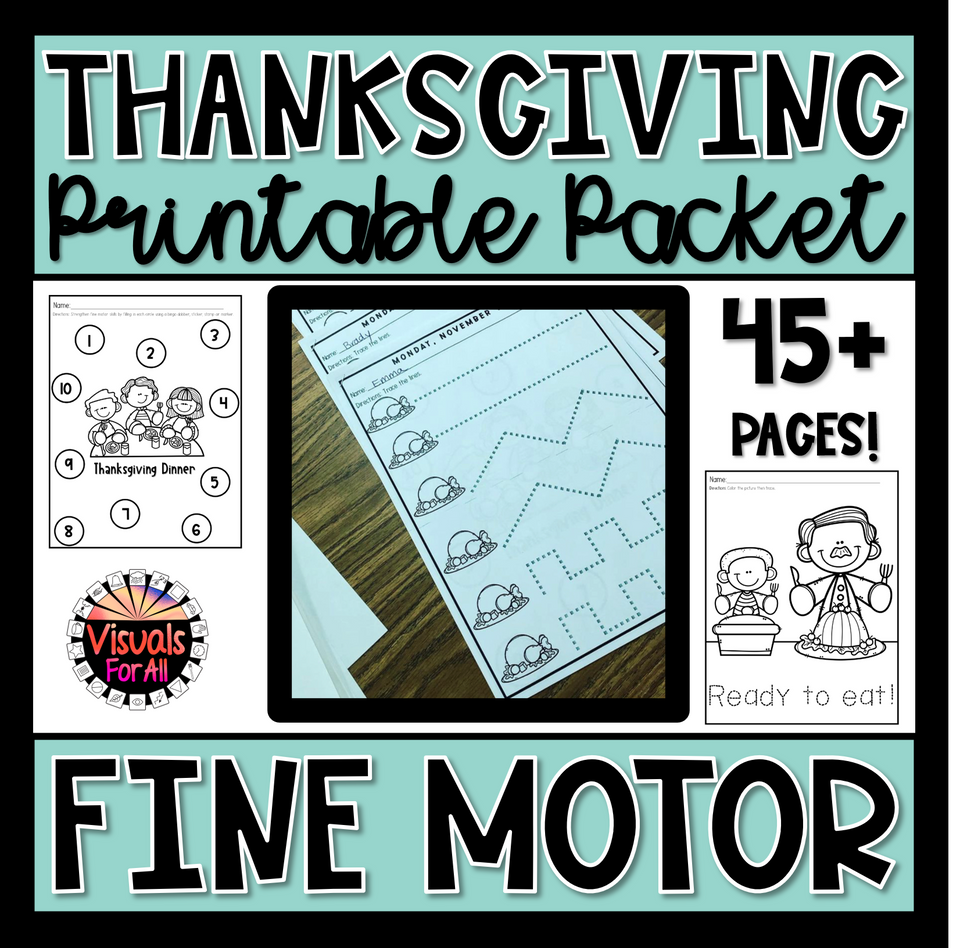 Thanksgiving Tracing and Fine Motor