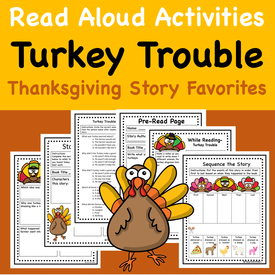 Thanksgiving Be Thankful Turkey Activity Bundle Color Cut Construct Kit ...