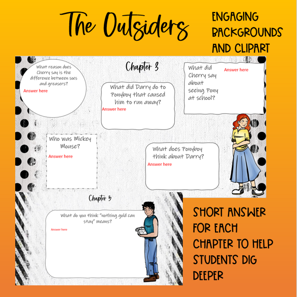 The Outsiders DIGITAL worksheets