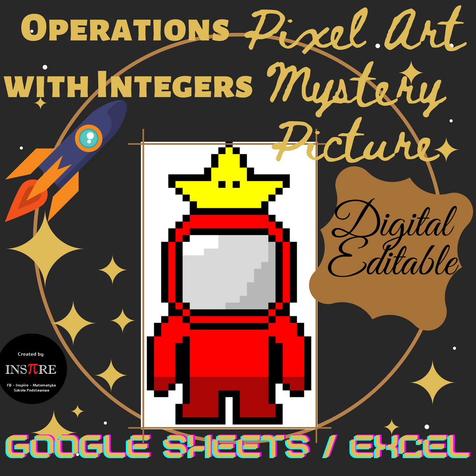 Among Us Inspired Operations with Integers Math Pixel Art Mystery ...