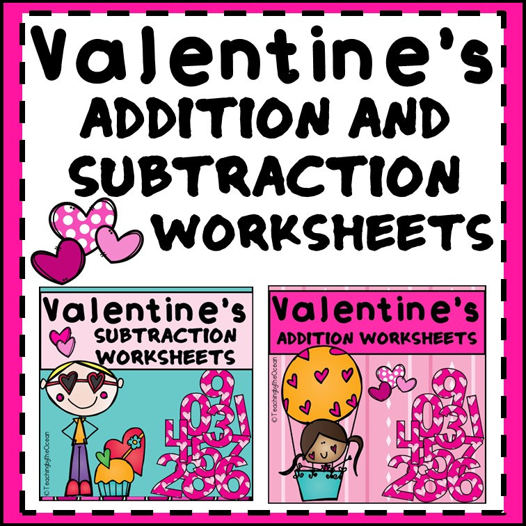 Addition and Subtraction to 20 Fact Fluency Worksheets - Valentine's ...