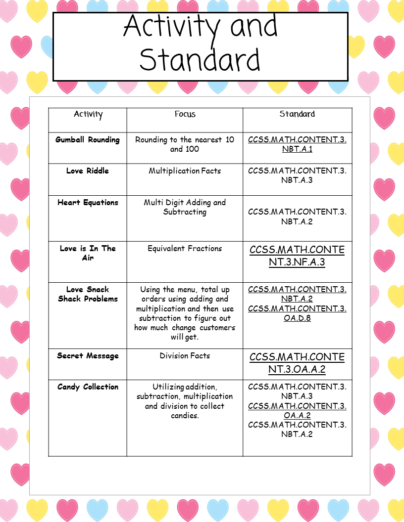 Winter Math Choice Board