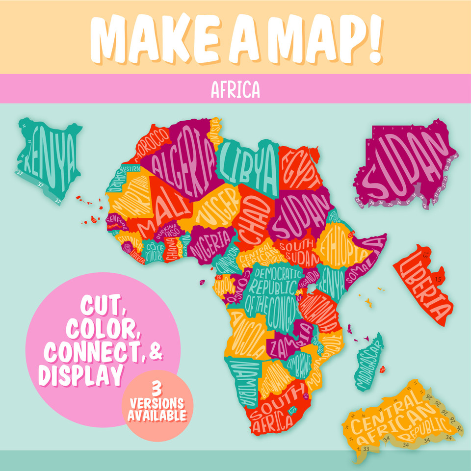 Africa Geography Activity | Make a Map! Interactive Bulletin Board Project