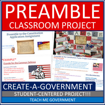 Preamble to the Constitution Poster Google Classroom Activity Distance ...