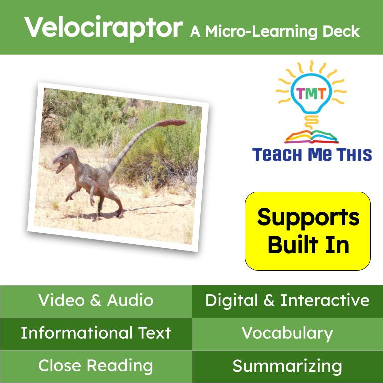 Velociraptor Informational Text Reading Passage and Activities