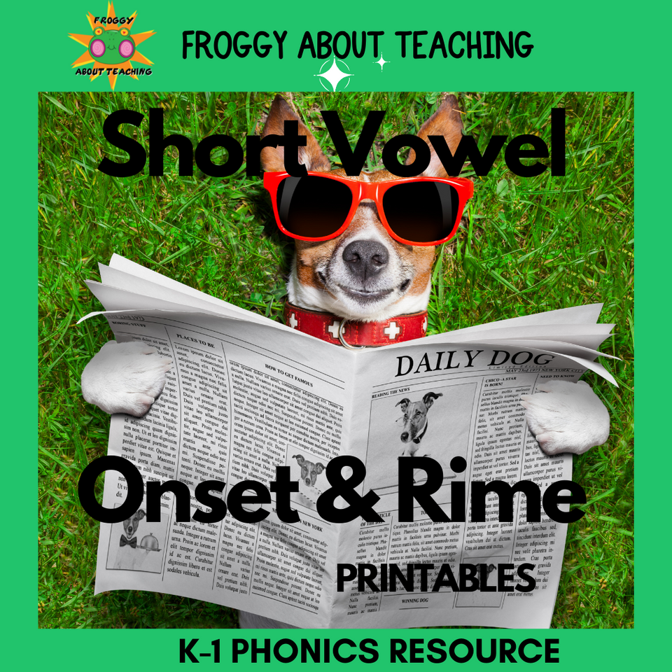 Onset and Rime Short Vowels Printable