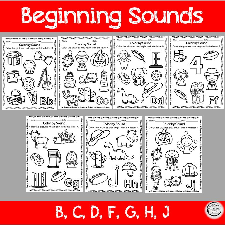 Beginning Sounds Worksheets for PowerPoint or Print