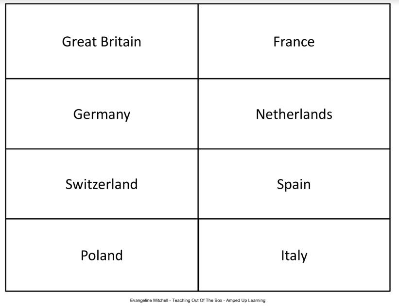 World Cultures: Europe Card Sort - Amped Up Learning