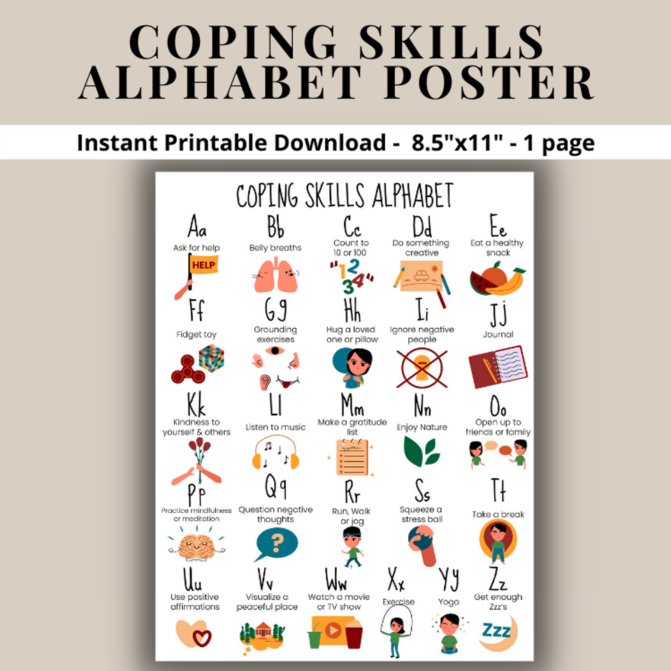 Coping Skills Alphabet - ABC Calm Down Strategies - A to Z Emotional ...
