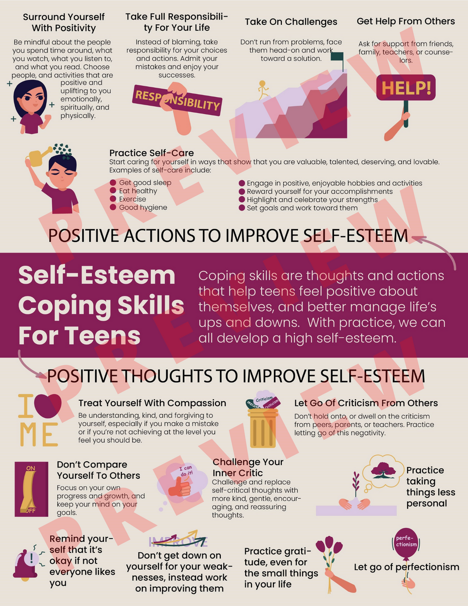 Self-Esteem Coping Skills For Teens - Self Confidence Social Emotional ...