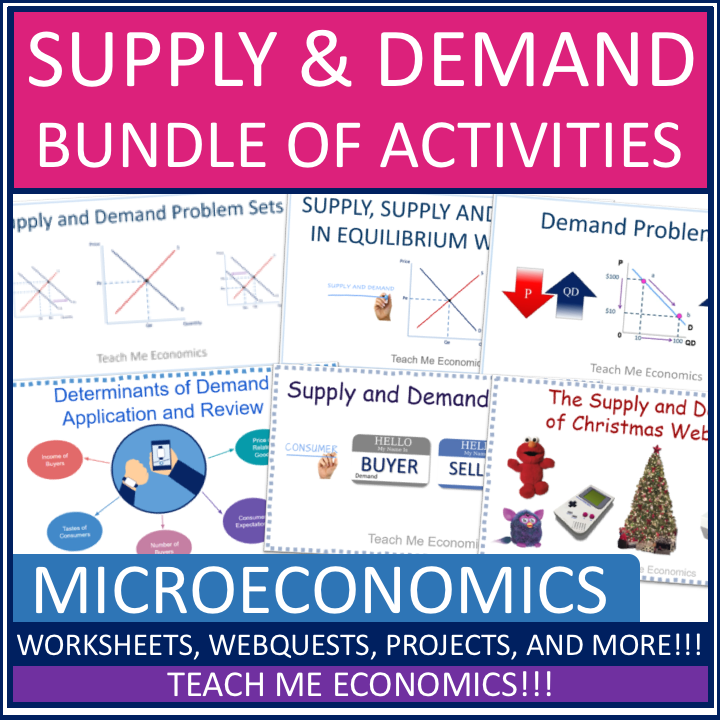 Supply and Demand Super Pack Bundle of Activities for Economics ...
