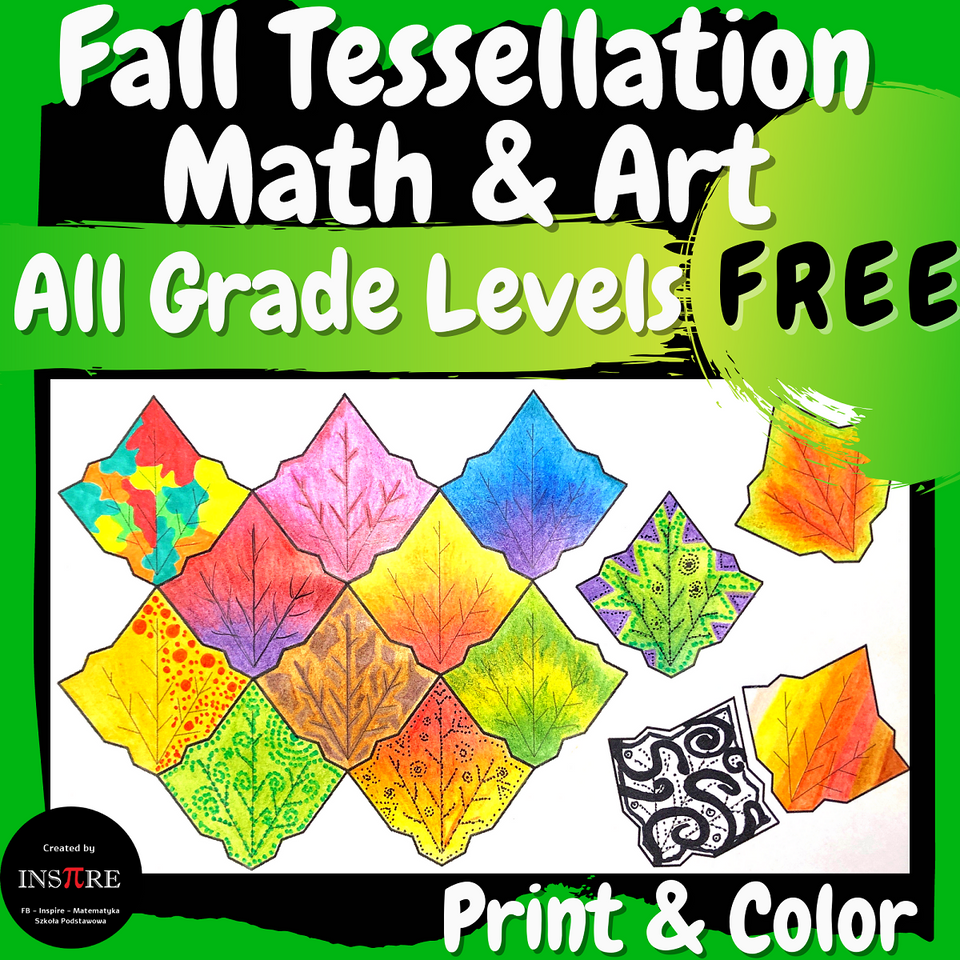 FREE Fall Leaf Tessellation Math & Art Project Collaborative Activity ...