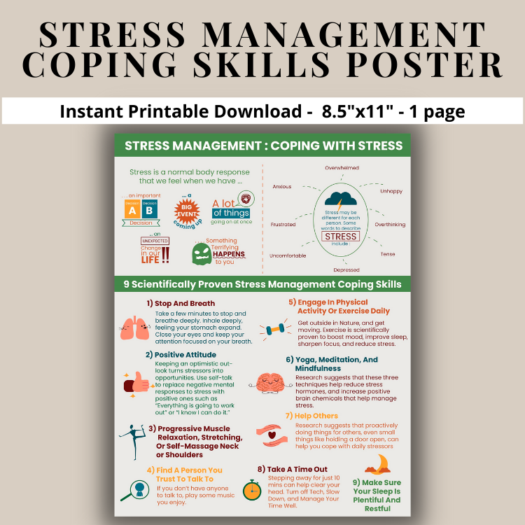 Stress Management Social Emotional Learning Counseling Coping Skills ...