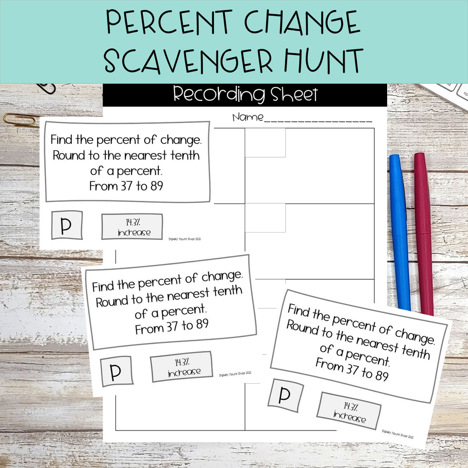 Percent Change Scavenger Hunt