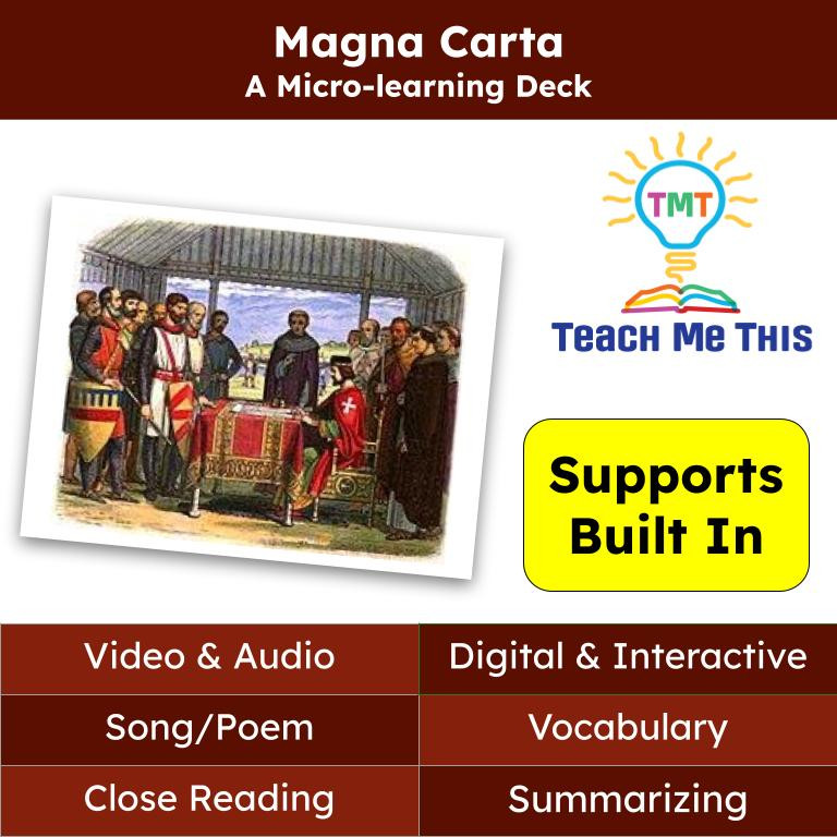 Magna Carta Informational Text Reading Passage and Activities