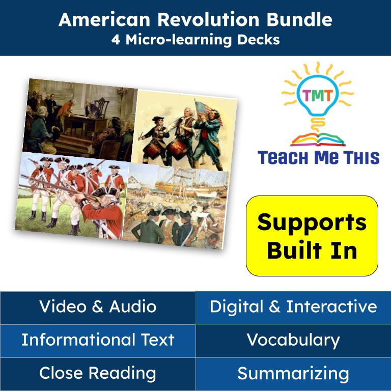 American Revolution Informational Text Reading Passage and Activities ...