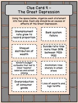 The Great Depression - Escape Room