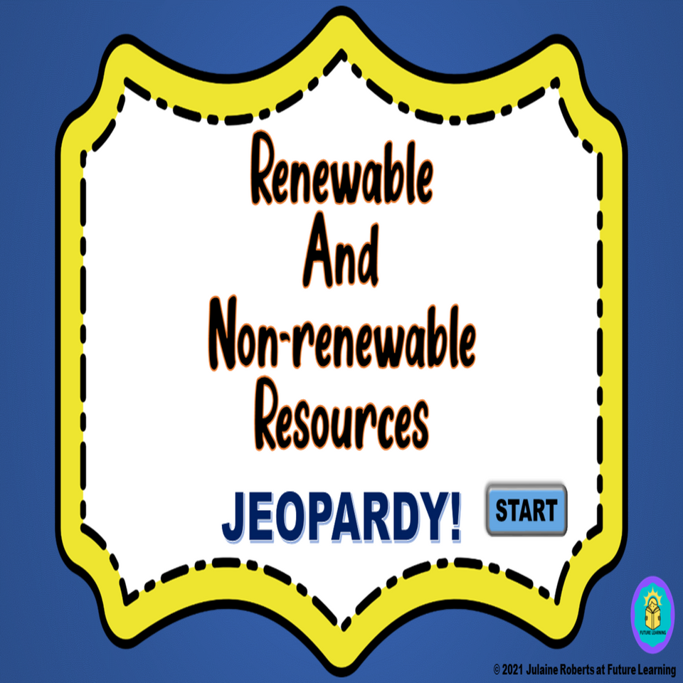 Renewable and Non-Renewable Resources/Energy Jeopardy Game
