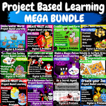 Math Project Based Learning MEGA BUNDLE Fun Math PBL Activities Middle ...