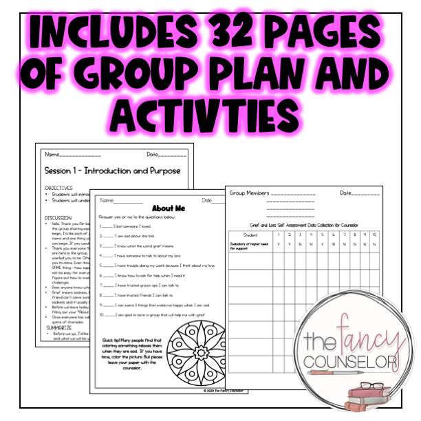 Grief and Loss Counseling Group Resource Packet Lesson Plans Activities ...