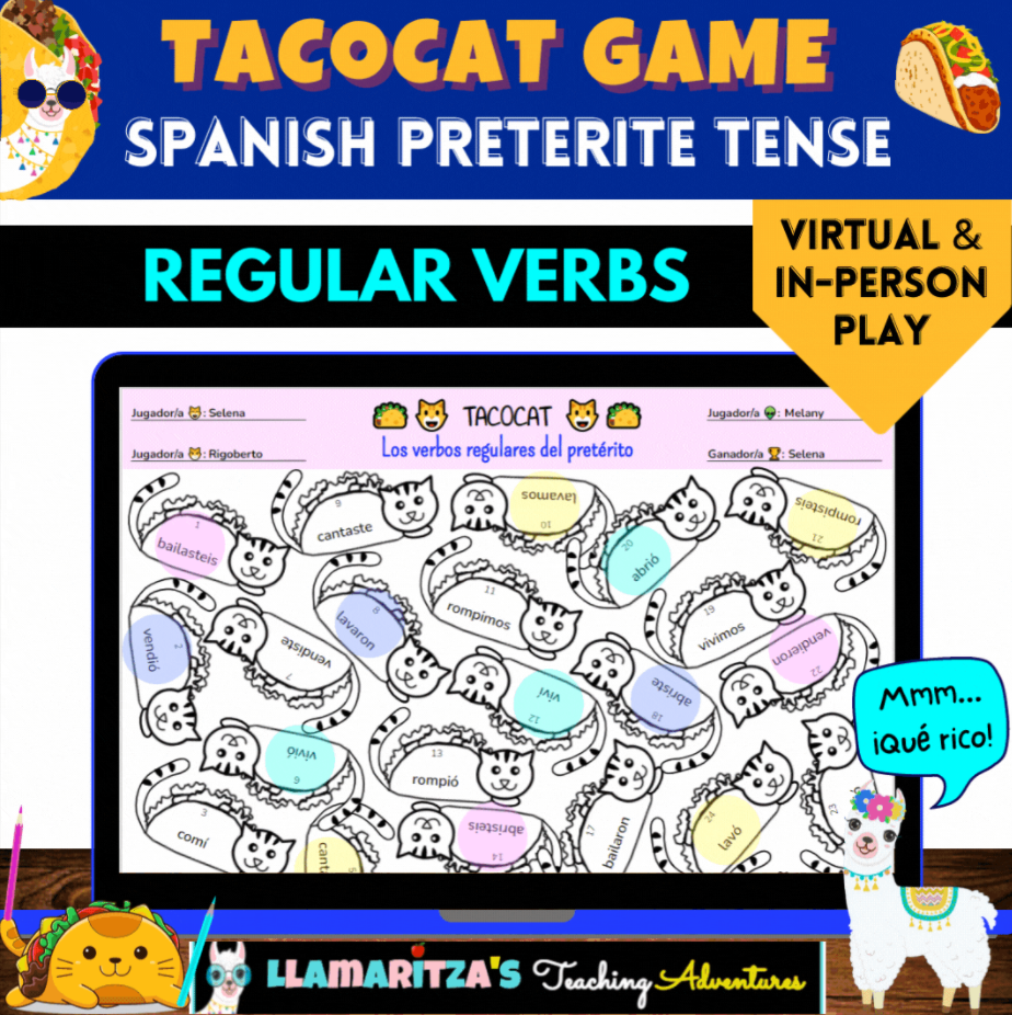 Tacocat Game: Regular Preterite Tense - Spanish