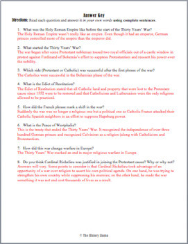 The Thirty Years' War Reading - Amped Up Learning