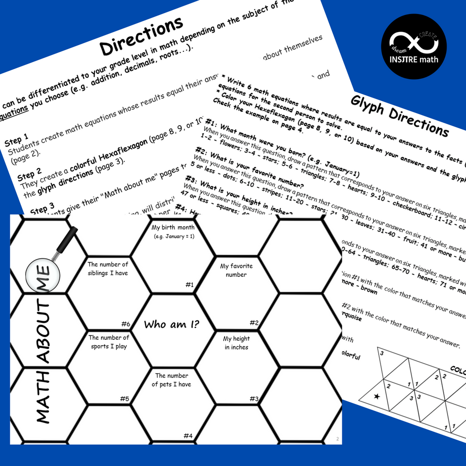 FREE Get To Know You Math & Art Project Hexaflexagon Back to School ...