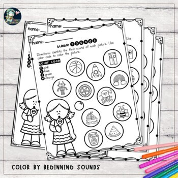 Bubble Beginning Sounds Worksheets