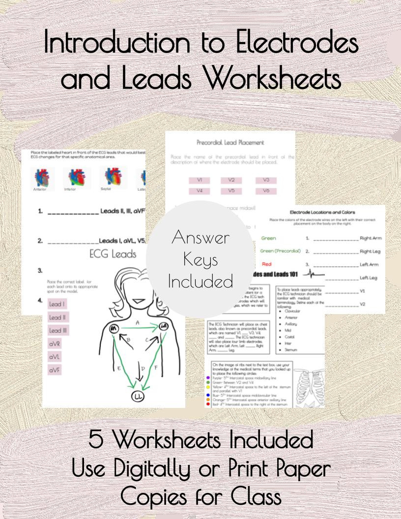 Introduction to Electrodes and Leads ECG Worksheets