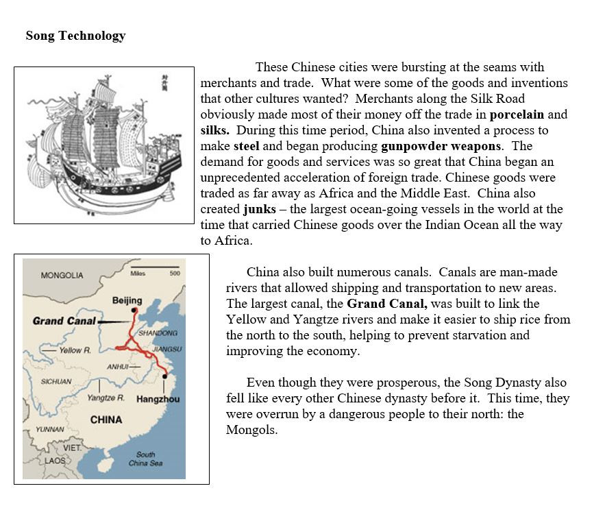 The Tang and Song Dynasties Travel Brochure Activity