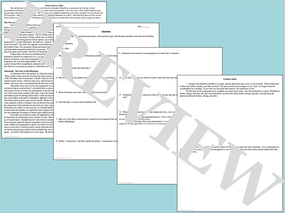 "Burr Shot First" - Hamilton/Burr Duel