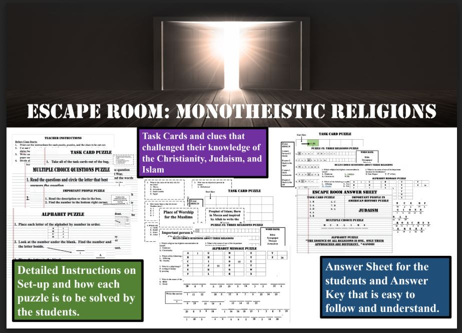 Escape Room: Monotheistic Religions - Amped Up Learning
