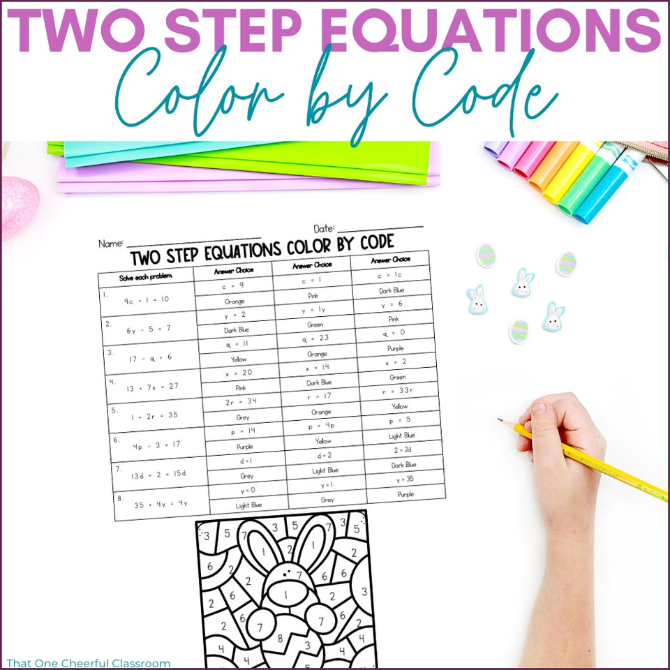 Spring Color By Code Differentiated Math Worksheets 4 Levels