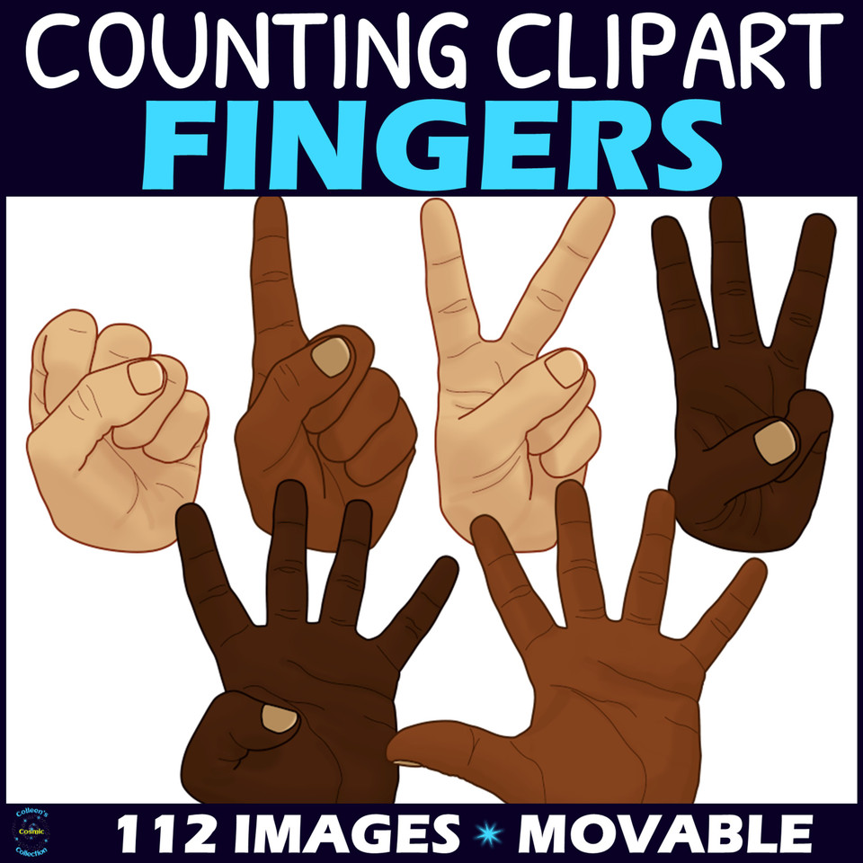 Counting Hands Clipart - Multicultural Counting Fingers Clip Art