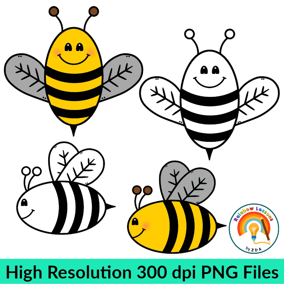 Bee Clip Art | Bee Clipart | Spring Bee Cliparts | Colorful Bees Cliparts