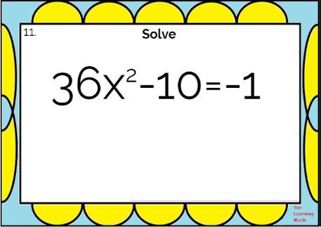 Solving Quadratic Equations using Square Roots: Google Forms Quiz - 20 ...
