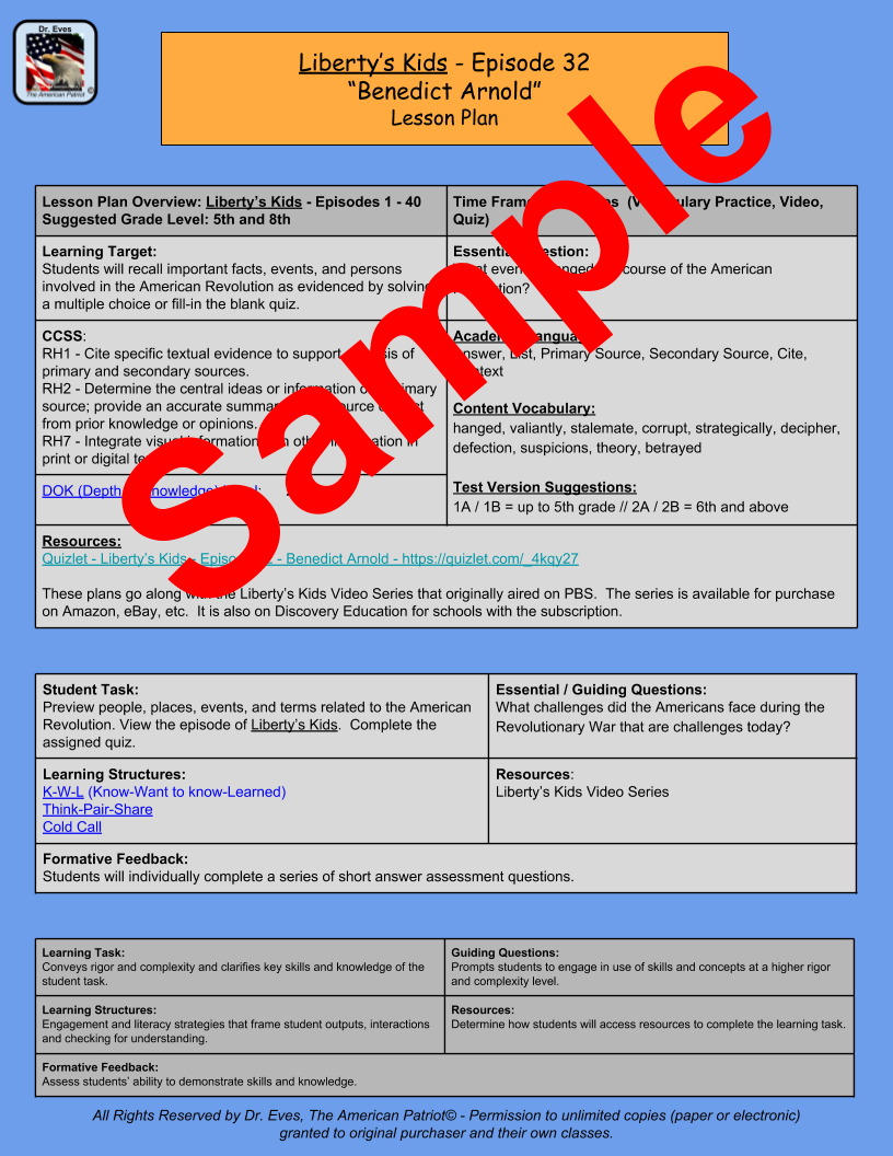 Liberty's Kids - Episode 4 - "Liberty or Death" - Amped Up Learning