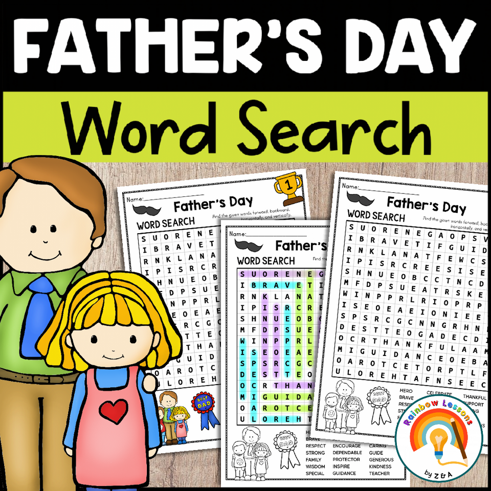 Fathers Day Word Search Puzzle | Fathers Day Activities | Fathers Day ...